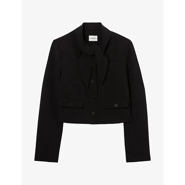 Claudie Pierlot Detachable-scarf Crepe Jacket