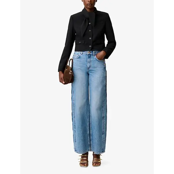 Claudie Pierlot Detachable-scarf Crepe Jacket