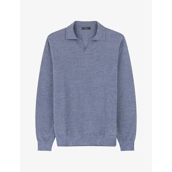 Boggi Milano Open-collar Knitted Polo Shirt Xxl