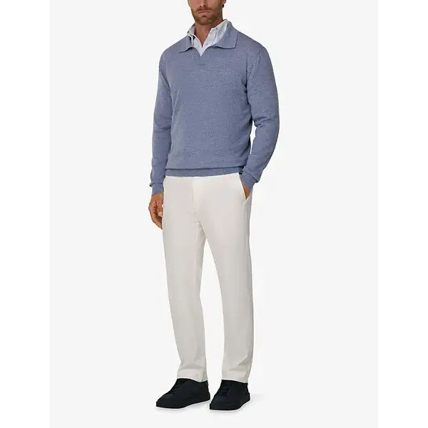 Boggi Milano Open-collar Knitted Polo Shirt Xxl