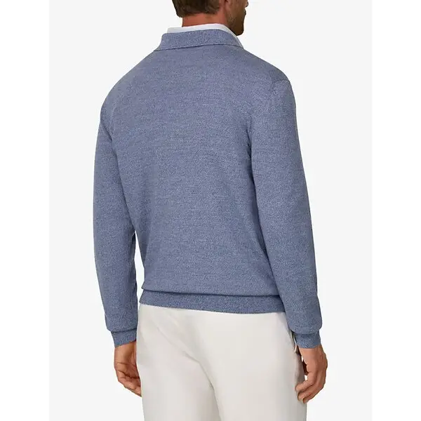 Boggi Milano Open-collar Knitted Polo Shirt Xxl