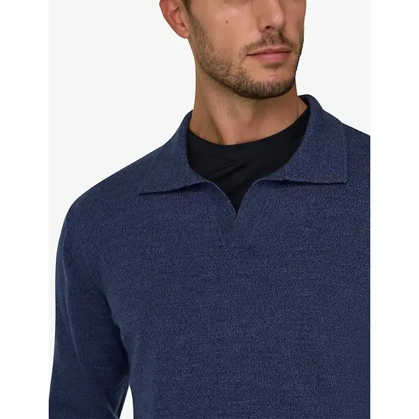 Boggi Milano Open-collar Knitted Polo Shirt