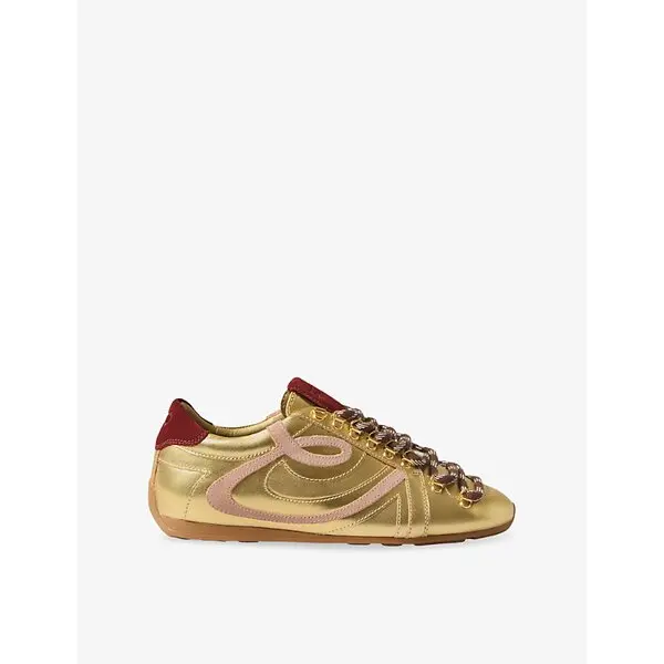 Claudie Pierlot Swing Leather Trainers - Gold