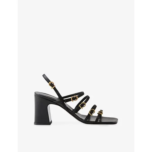 Claudie Pierlot Strappy Satin Heeled Sandals - Black