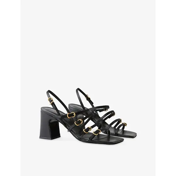 Claudie Pierlot Strappy Satin Heeled Sandals