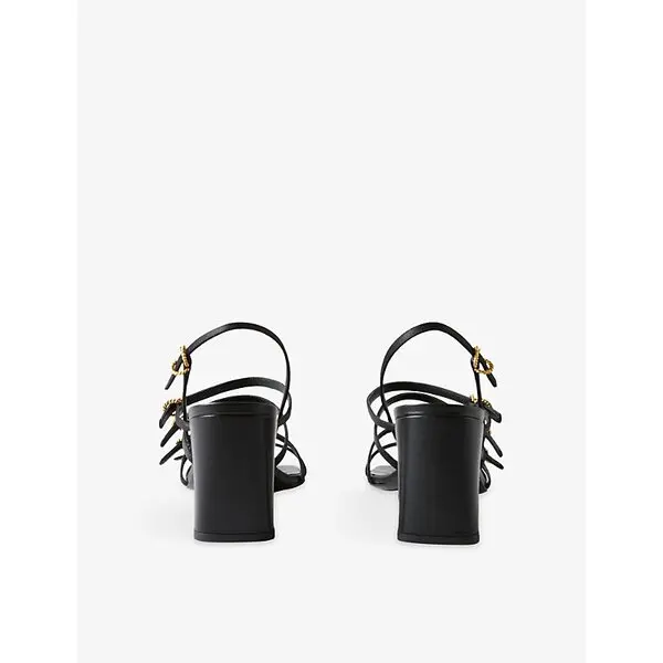 Claudie Pierlot Strappy Satin Heeled Sandals