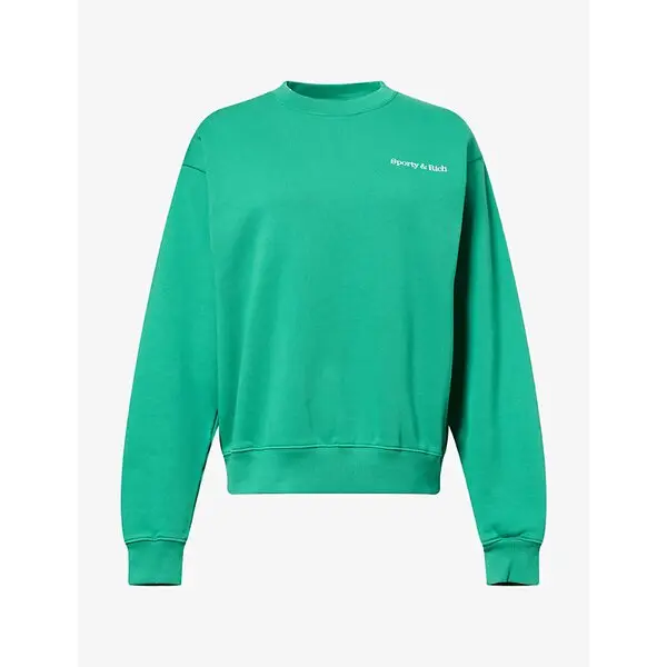 Sporty & Rich Fitness 94 Crewneck Jersey Jumper - Kelly