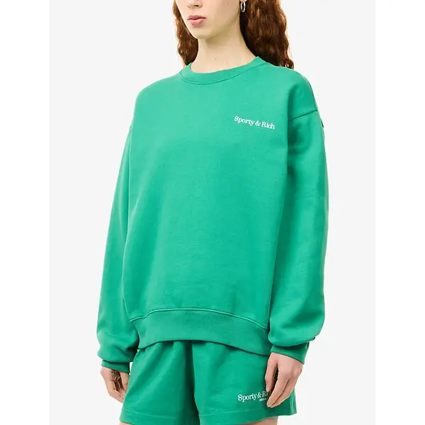 Sporty & Rich Fitness 94 Crewneck Jersey Jumper - Kelly