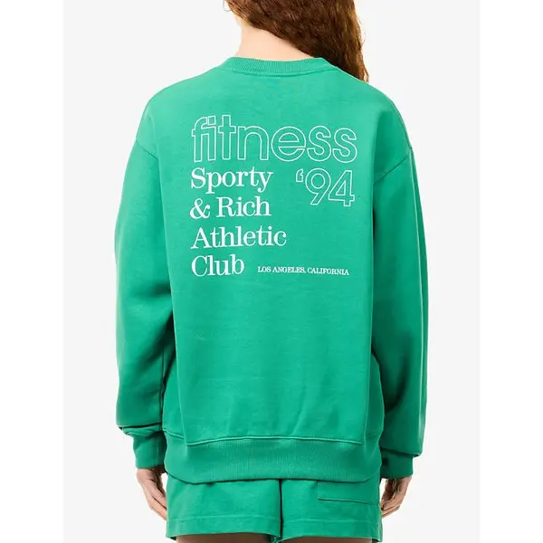 Sporty & Rich Fitness 94 Crewneck Jersey Jumper - Kelly