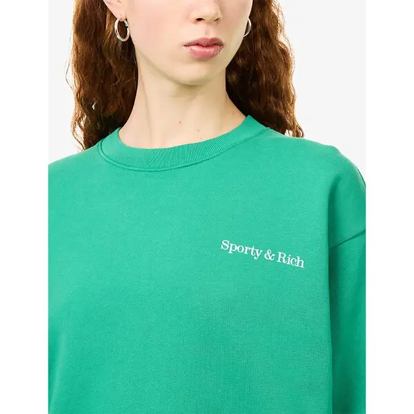 Sporty & Rich Fitness 94 Crewneck Jersey Jumper - Kelly