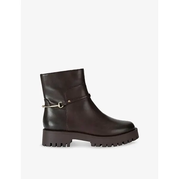 Steve Madden Last Call Leather Ankle Boots - Dark Brown