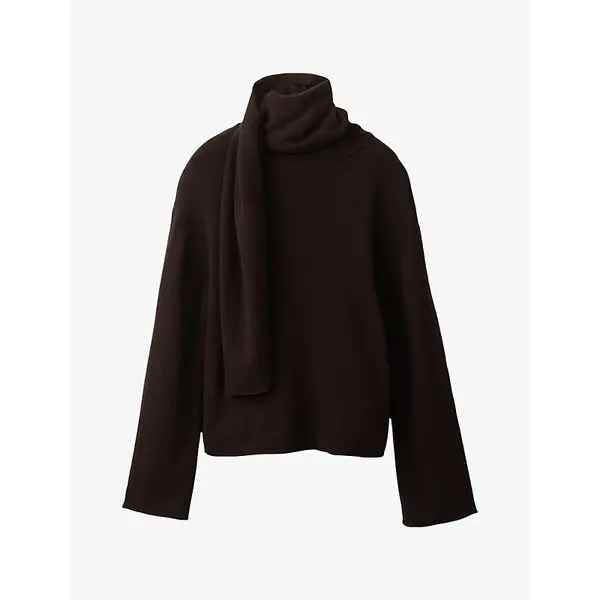 THE WHITE COMPANY Oversized Scarf-neck Wool-blend Jumper