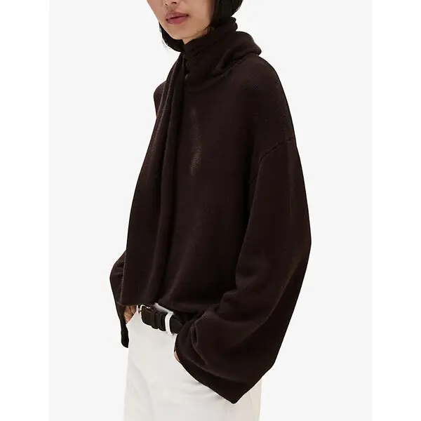 THE WHITE COMPANY Oversized Scarf-neck Wool-blend Jumper