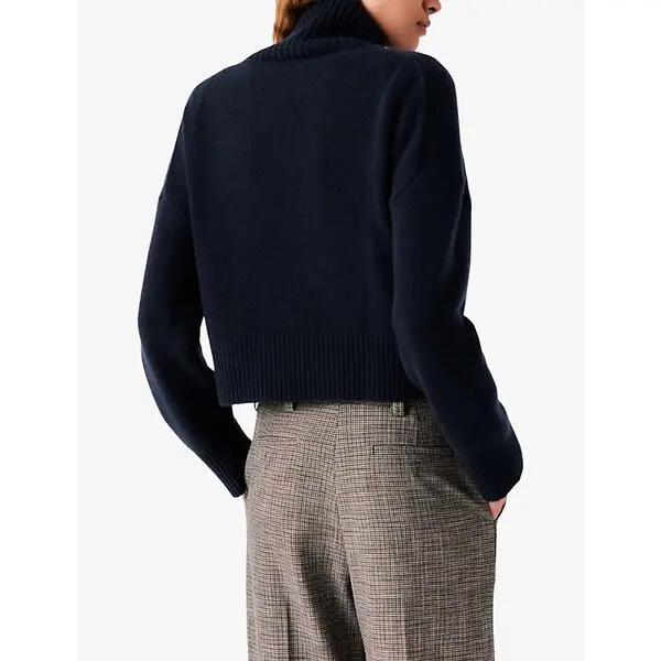 Maje High-neck Relaxed-fit Cashmere-blend Jumper