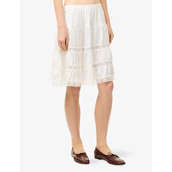 Gimaguas Cielo Lace-trim Satin Mini Skirt