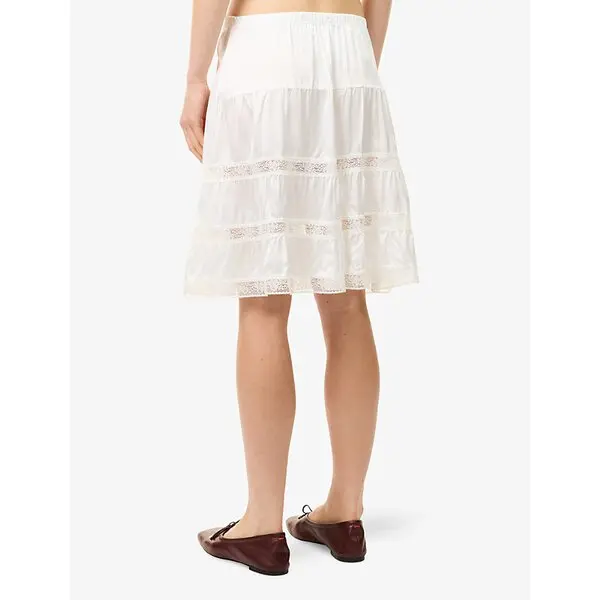 Gimaguas Cielo Lace-trim Satin Mini Skirt