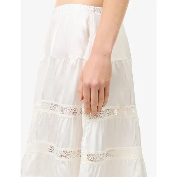 Gimaguas Cielo Lace-trim Satin Mini Skirt