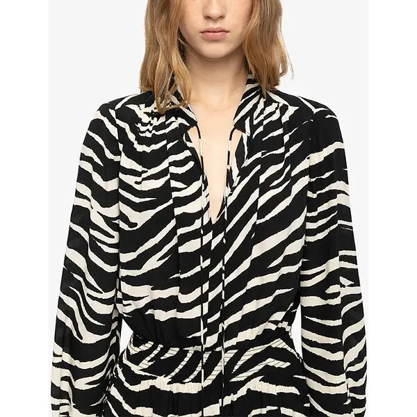 Zadig&Voltaire Rayados Animal-print Woven Mini Dress