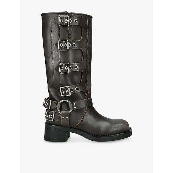 Steve Madden Rocky Leather Boots - Brown
