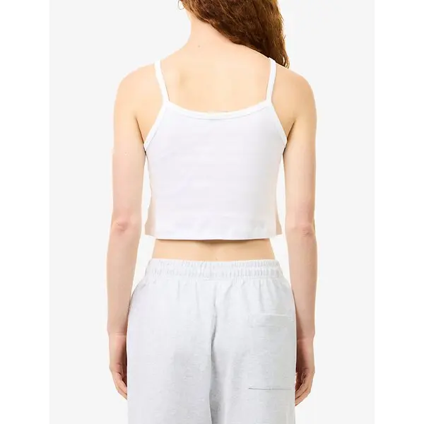Sporty & Rich Signature Ny Cropped Cotton Tank Top - White