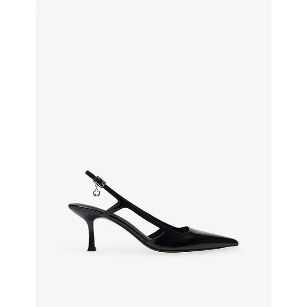 Maje Heeled Patent-leather Sling-back Pumps