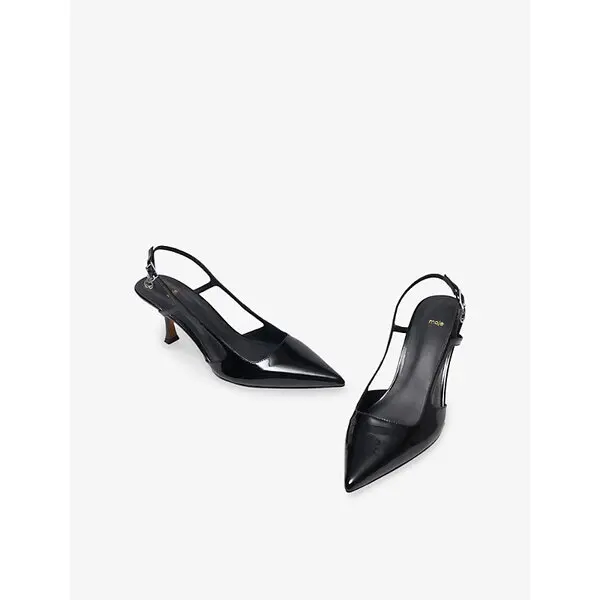 Maje Heeled Patent-leather Sling-back Pumps