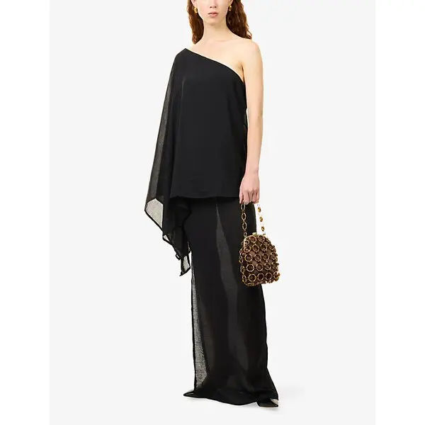 BELLE ANNA Fontana Draped Crepe Maxi Dress