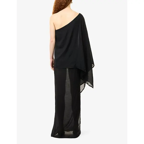 BELLE ANNA Fontana Draped Crepe Maxi Dress
