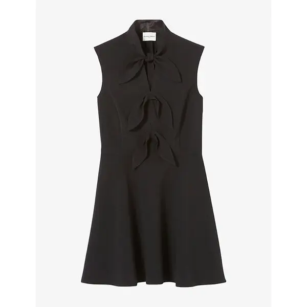 Claudie Pierlot Bow-embellished Crepe Mini Dress
