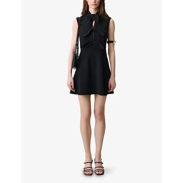 Claudie Pierlot Bow-embellished Crepe Mini Dress