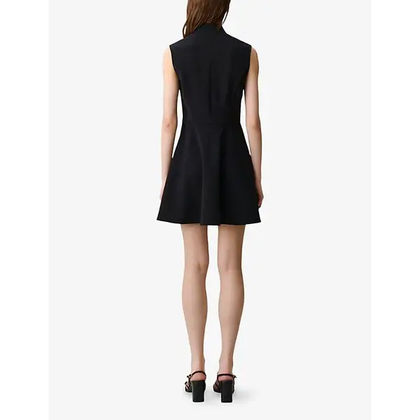 Claudie Pierlot Bow-embellished Crepe Mini Dress