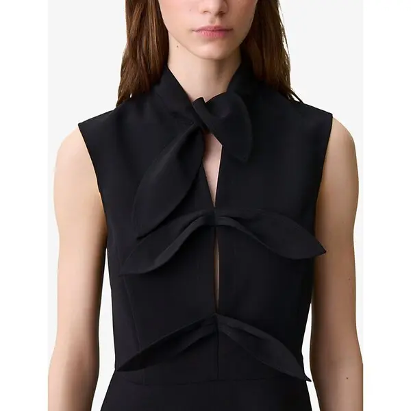 Claudie Pierlot Bow-embellished Crepe Mini Dress