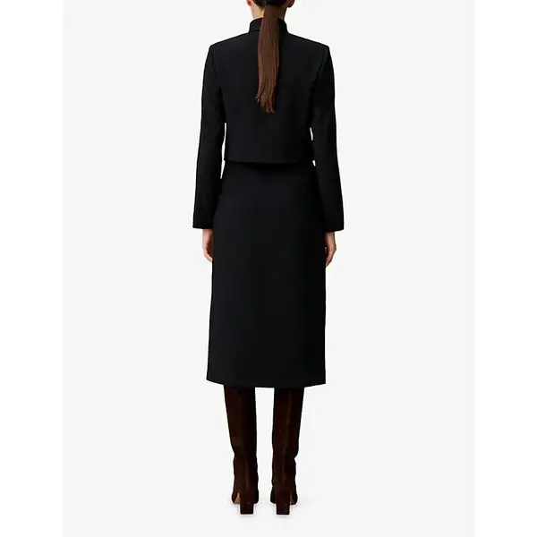 Claudie Pierlot Button-embellished Crepe Midi Skirt