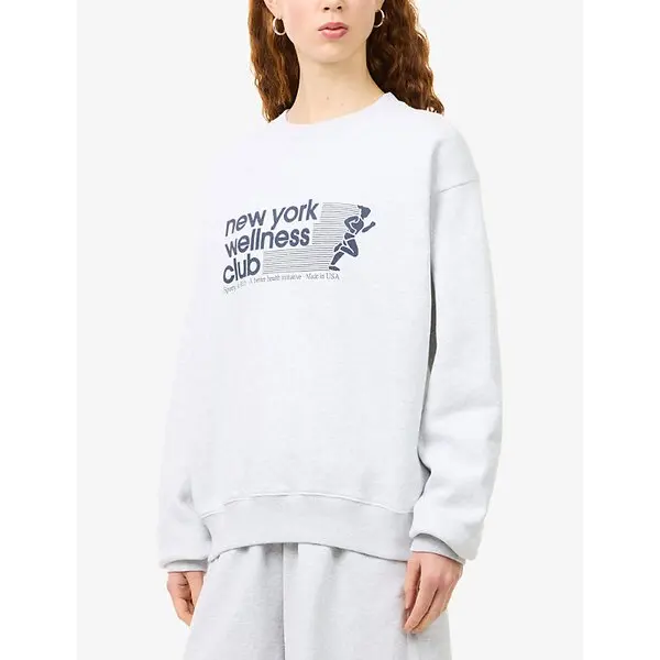 Sporty & Rich Wellness Club Crewneck Jersey Jumper - Heather Gray