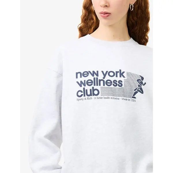Sporty & Rich Wellness Club Crewneck Jersey Jumper - Heather Gray