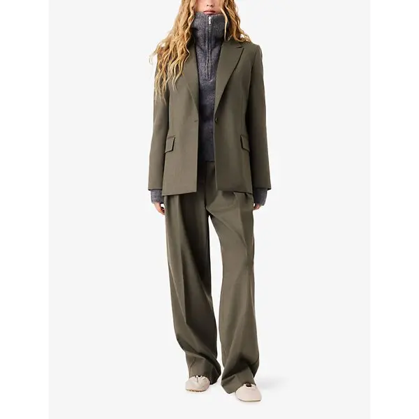 Maje Chain-embellished Single-breasted Stretch Wool-blend Suit Jacket