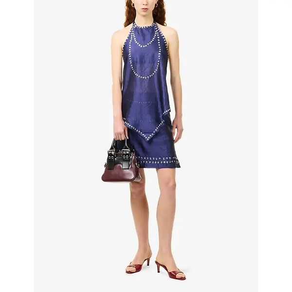 Gimaguas Claude Sequin-embellished Silk Mini Skirt