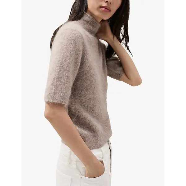 THE WHITE COMPANY High-neck Knitted Wool-blend T-shirt