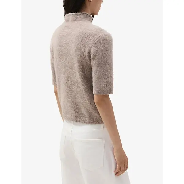 THE WHITE COMPANY High-neck Knitted Wool-blend T-shirt