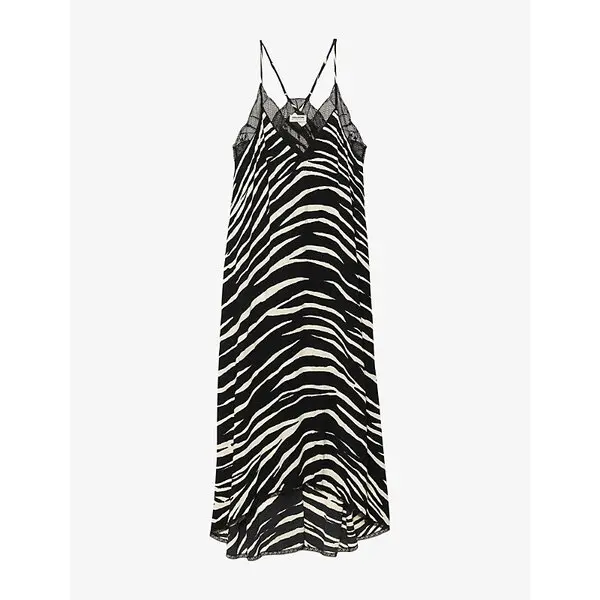 Zadig&Voltaire Risty Lace-trim Woven Midi Dress