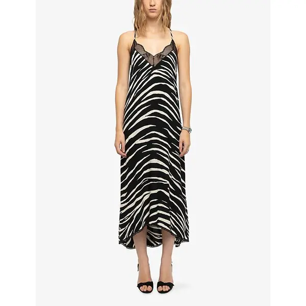 Zadig&Voltaire Risty Lace-trim Woven Midi Dress