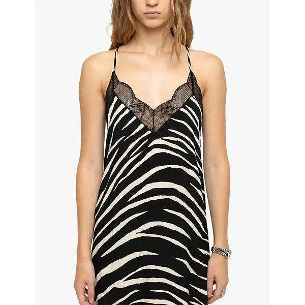 Zadig&Voltaire Risty Lace-trim Woven Midi Dress