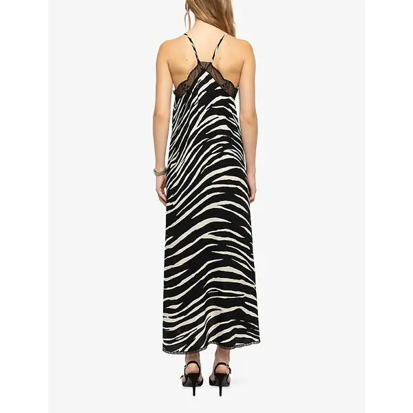 Zadig&Voltaire Risty Lace-trim Woven Midi Dress