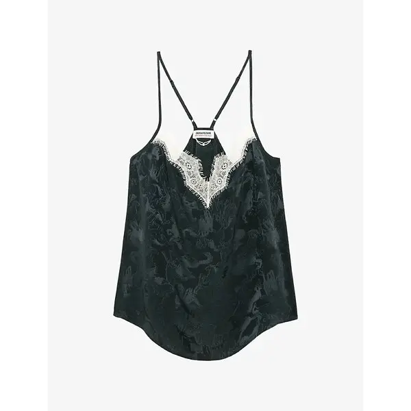 Zadig&Voltaire Cespa V-neck Jacquard-print Silk Cami