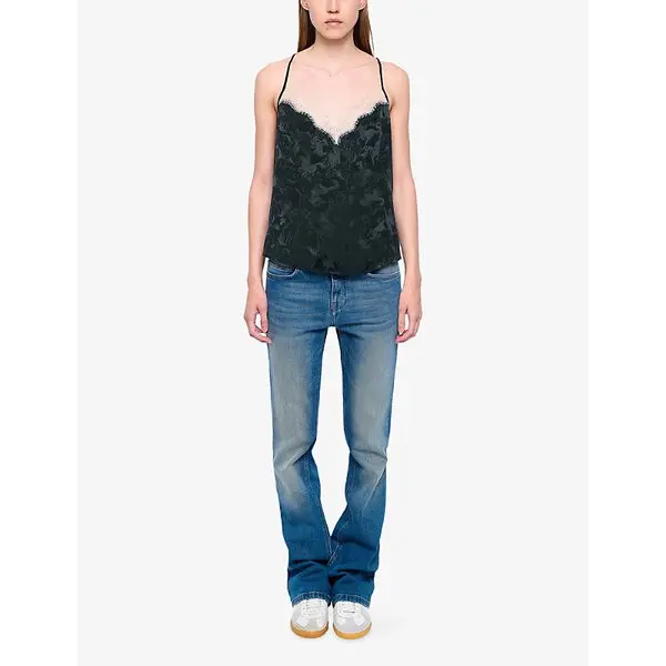 Zadig&Voltaire Cespa V-neck Jacquard-print Silk Cami