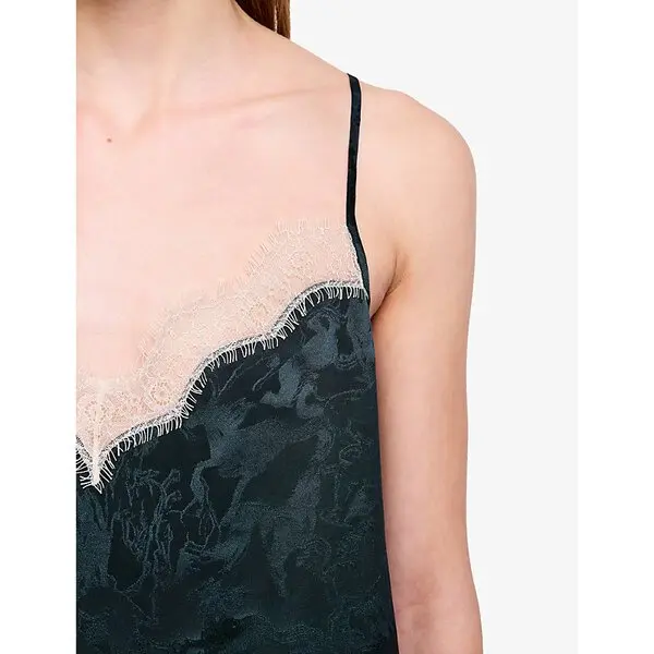 Zadig&Voltaire Cespa V-neck Jacquard-print Silk Cami