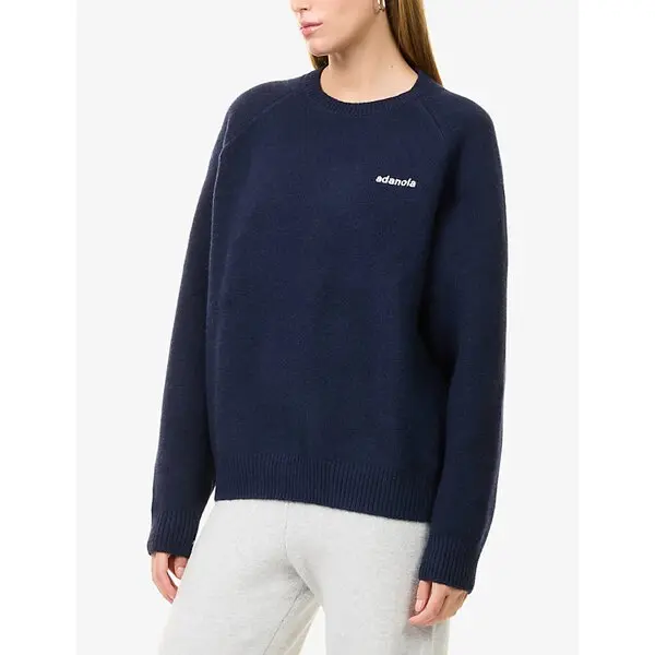 ADANOLA Embroidered-logo Oversize Cotton-knit Jumper