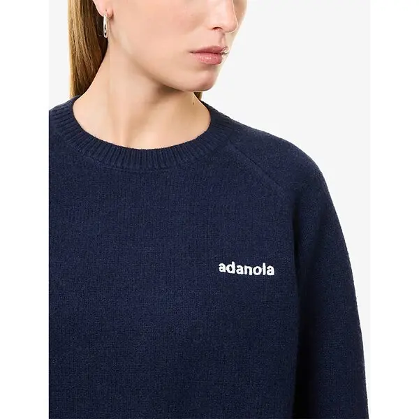 ADANOLA Embroidered-logo Oversize Cotton-knit Jumper