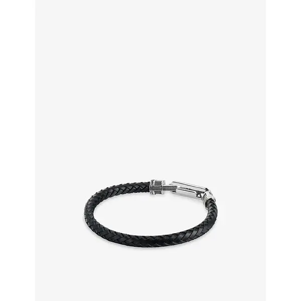 NINETWOFIVE Rasil Braided Sterling- And Leather Bracelet