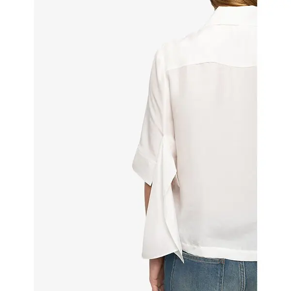 Zadig&Voltaire Telmy Brand-embroidered Short-sleeve Silk Shirt
